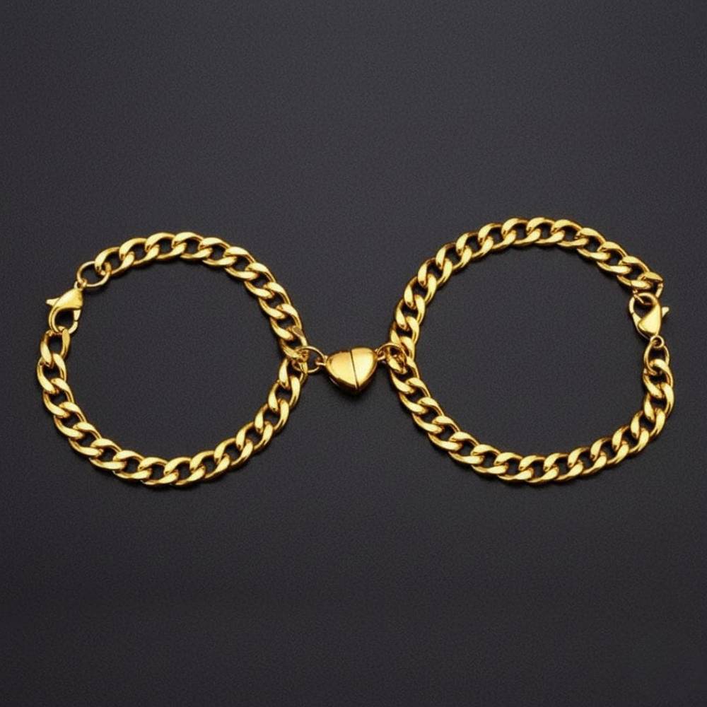 Buy Now Premium Steel Bracelets - SPLIT HEART CUBAN LINK - Golden ...